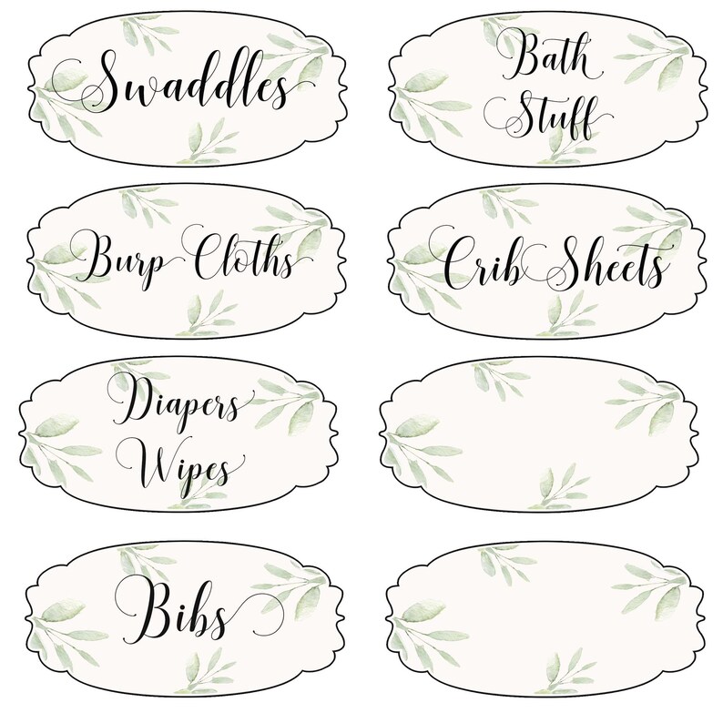 Baby Girl Nursery Organization Changing Table Labels for | Etsy