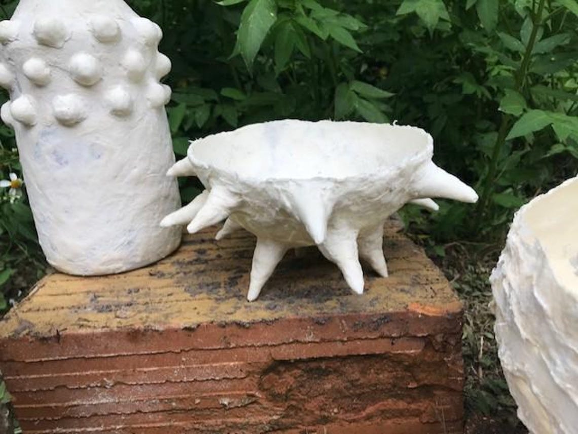 Paper Mache Spiky Bowl Nature-inspired - Etsy