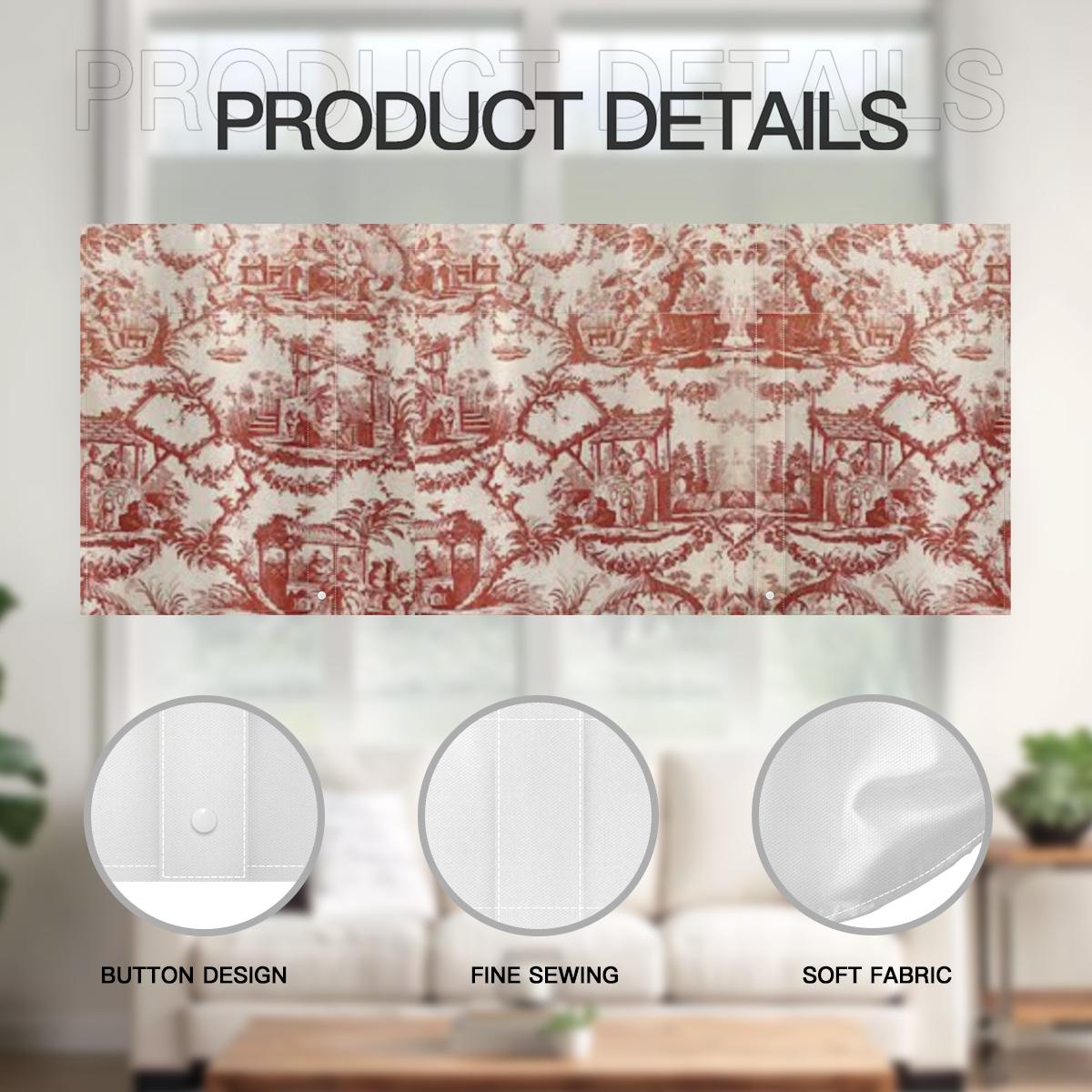 Stunning Red Toile Chinoiserie Heritage Tie up Valance Cottage - Etsy