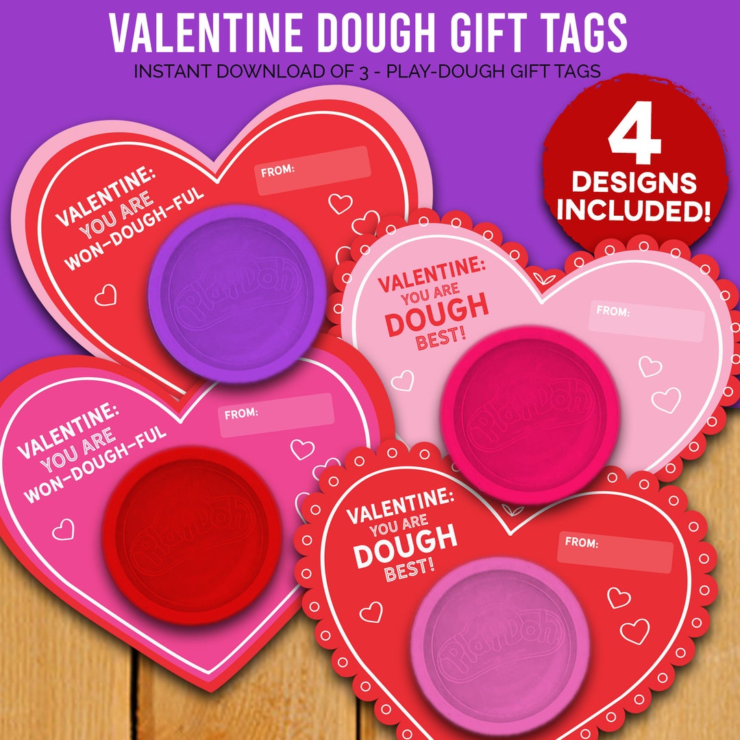 Valentine Playdough Gift Tag, Love Gift Tag, Non Candy Valentine, Vday ...