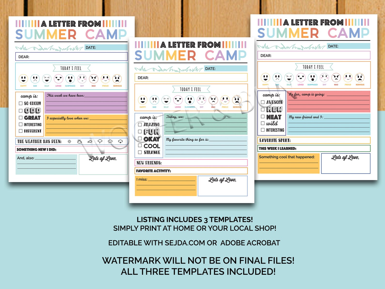 Letters From Summer Camp, Camp Letter Template, Kids Summer Camp ...