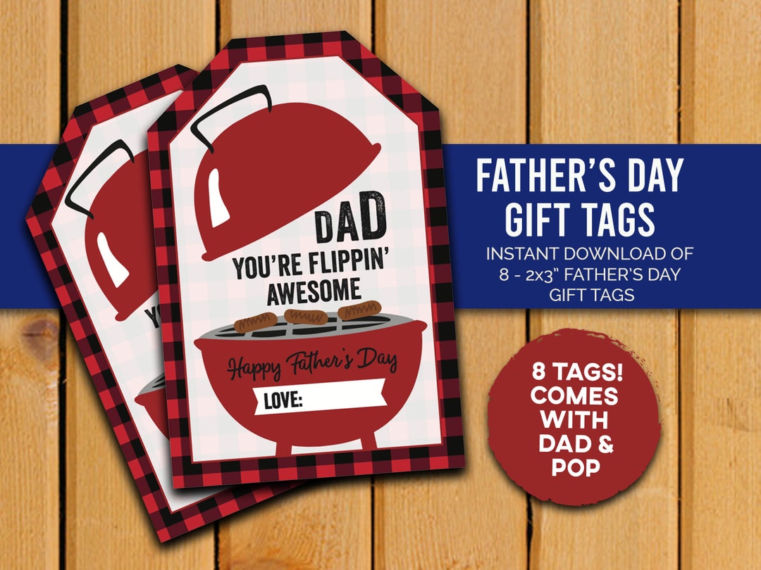 Father's Day Gift Tags - PRINTABLE Instant Download - King of the Grill ...