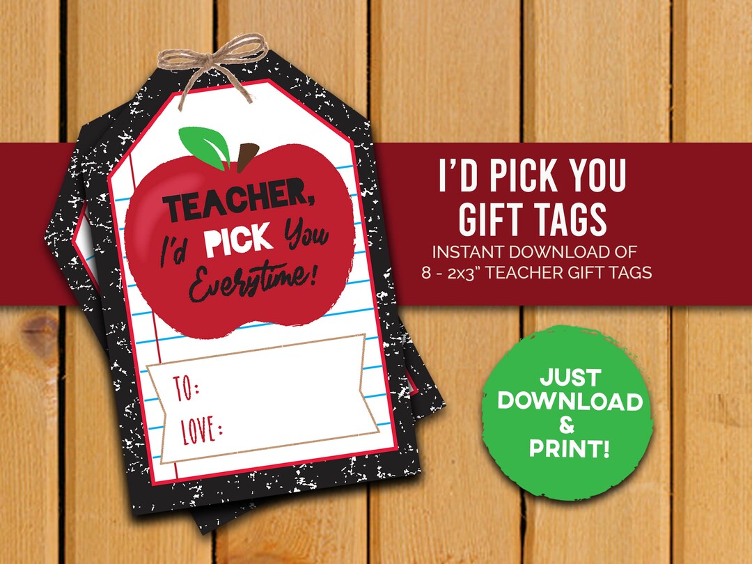 Apple Teacher Appreciation Gift Tags - Teacher Appreciation Week - I'd ...