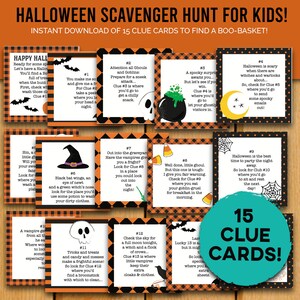 Halloween Scavenger Hunt for Kids- 8.5x11 - INSTANT Download - 15 Clue ...