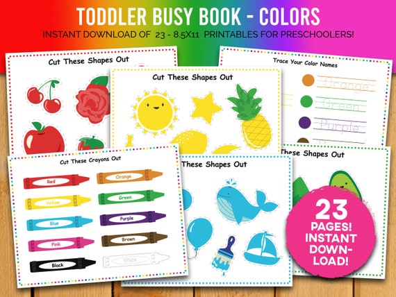Toddler and Preschooler Color Busy Book BUNDLE 8.5x11 - Etsy