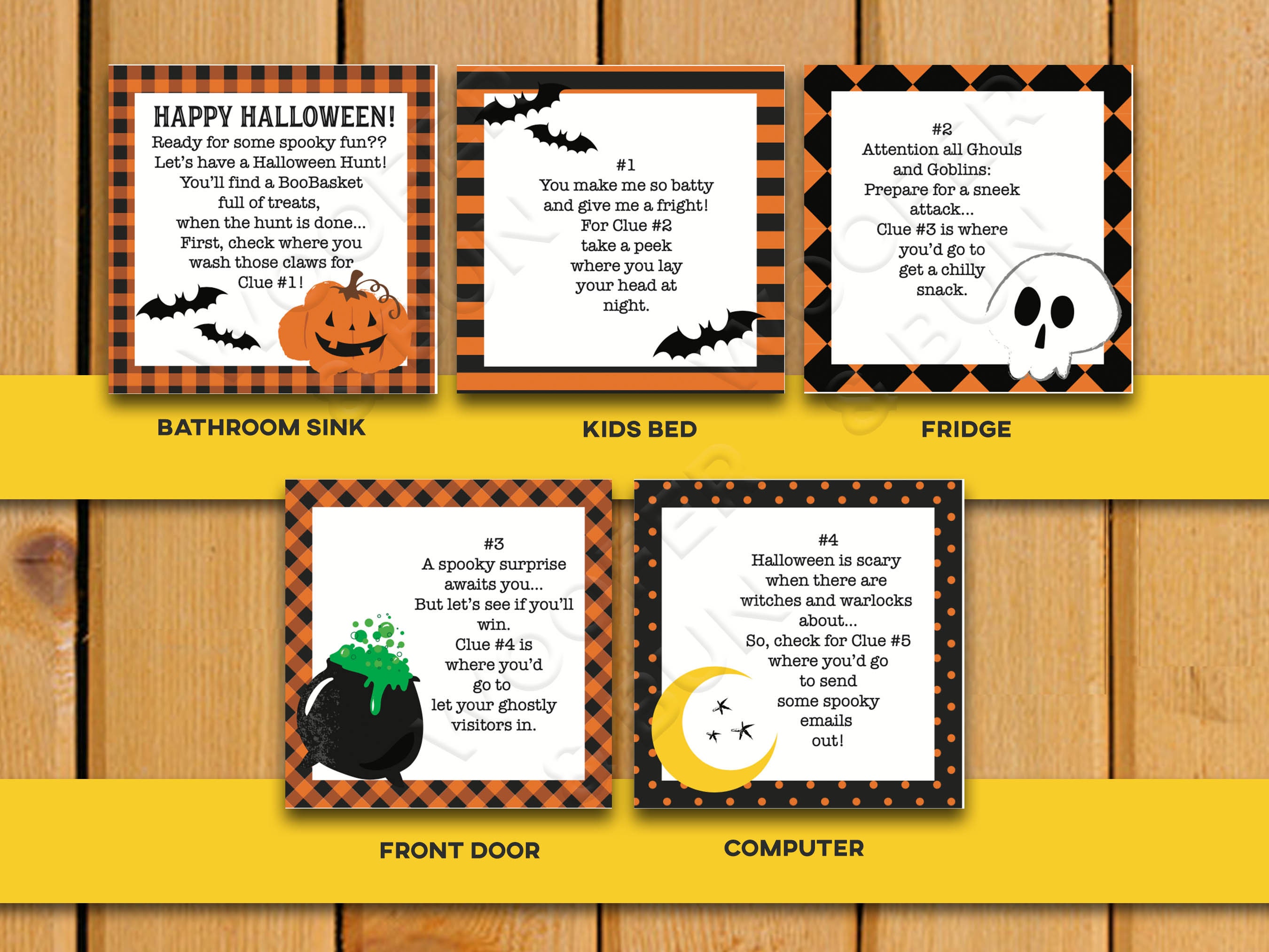 Halloween Scavenger Hunt for Kids- 8.5x11 - INSTANT Download - 15 Clue ...
