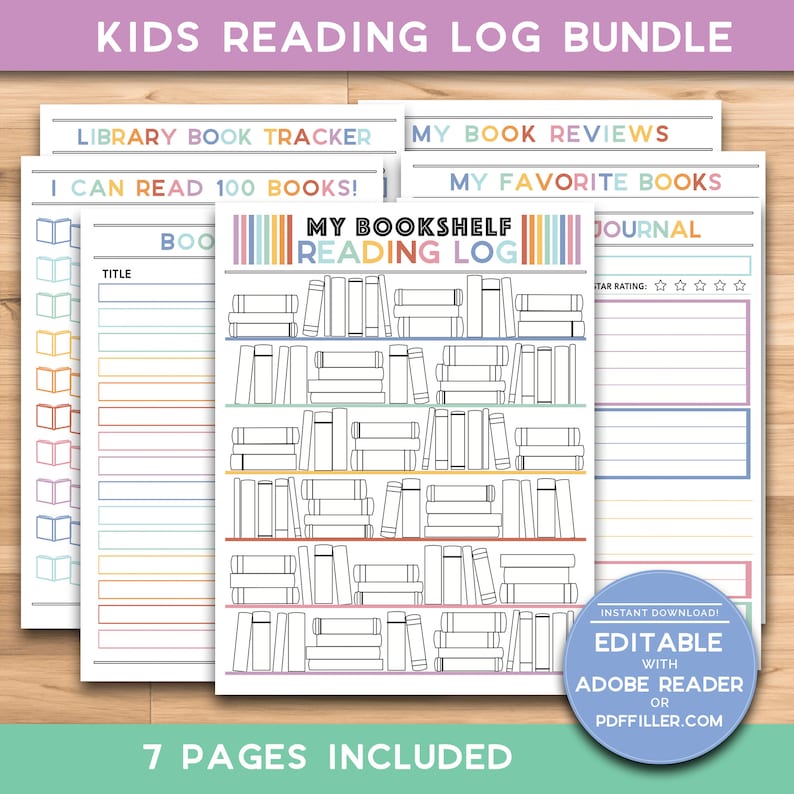 Kids Reading Log | Reading Journal Printable | Book Tracker | 100 Books ...