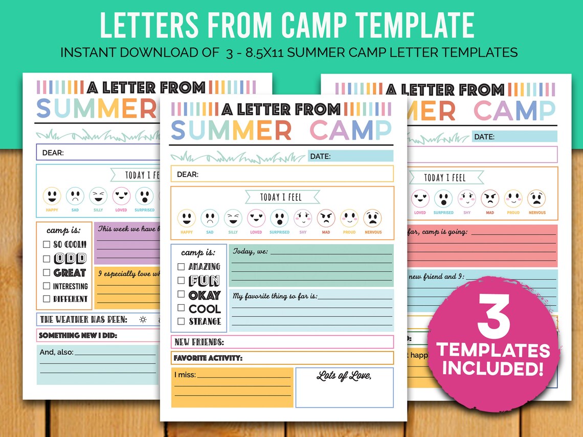 Letters From Summer Camp, Camp Letter Template, Kids Summer Camp ...