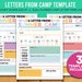 Letters From Summer Camp, Camp Letter Template, Kids Summer Camp ...
