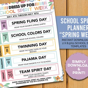 School Spirit Planner & Template - 8.5x11 - Elementary Teacher PTA PTO ...