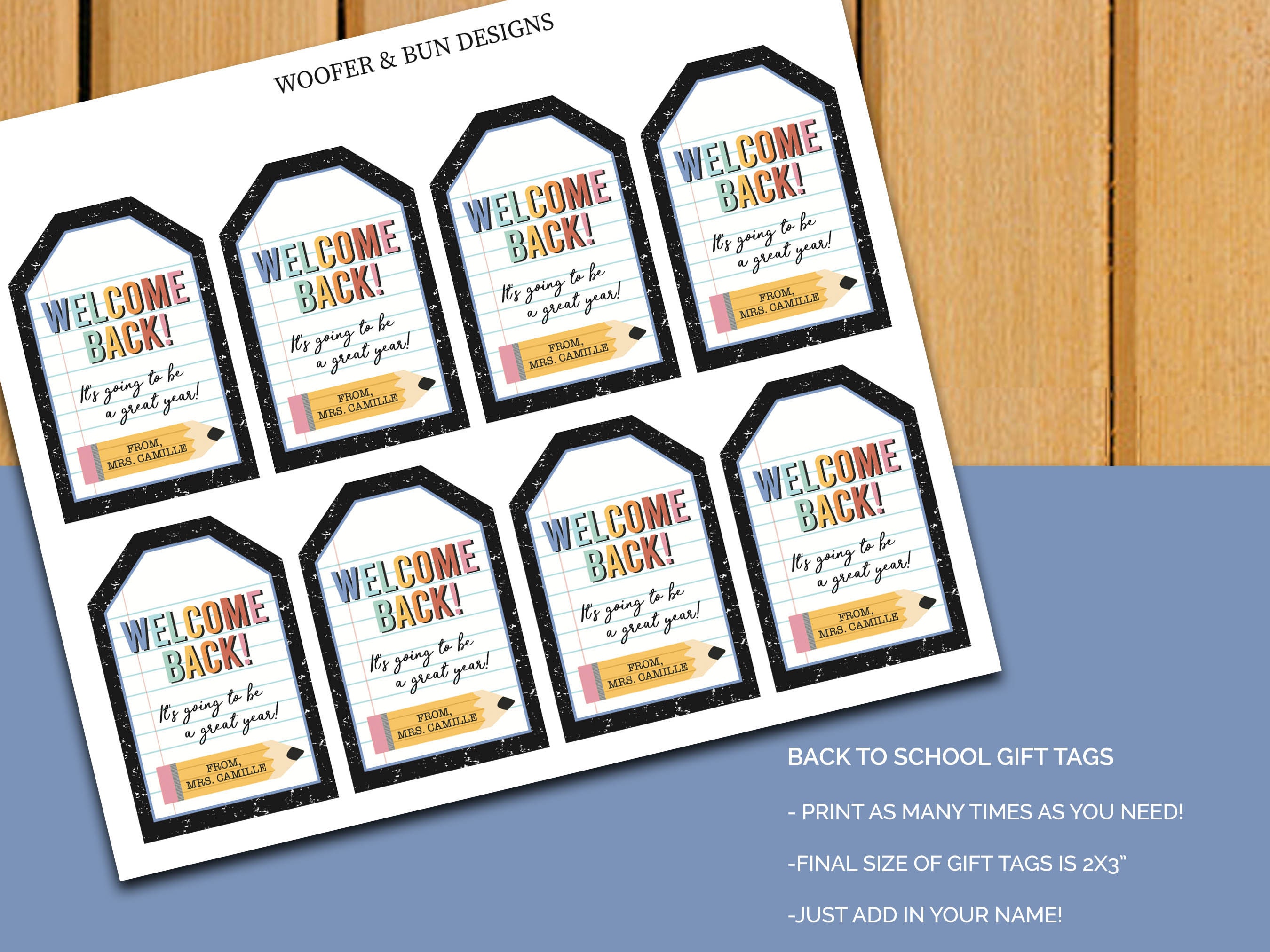Welcome Back to School Gift Tags INSTANT Download - Etsy Canada