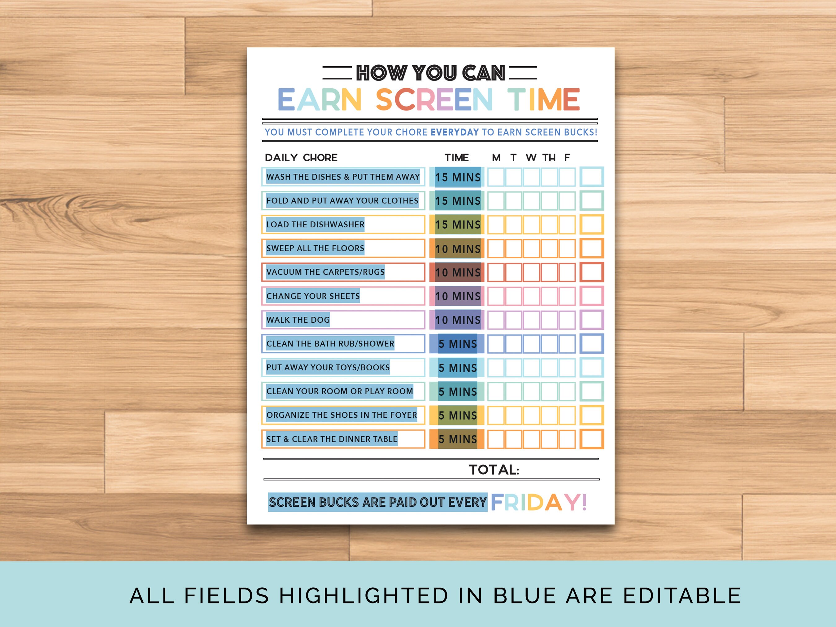 Screen Time Checklist - Kids & Teens - How to Earn Screen Time BUNDLE ...