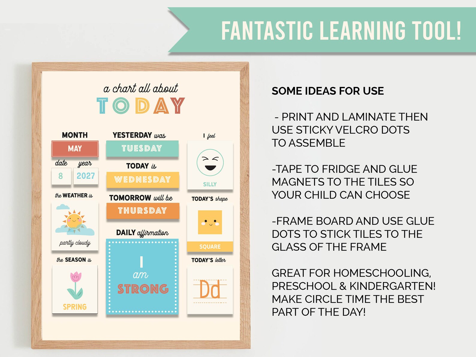 Circle Time Morning Board Printable Homeschool Calendar - Etsy
