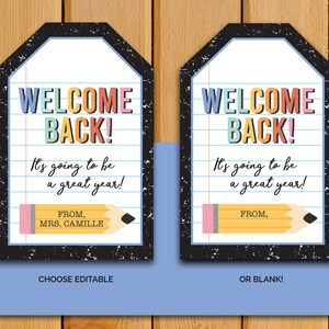 Welcome Back to School Gift Tags - INSTANT Download - 2x3" Favor Tags ...