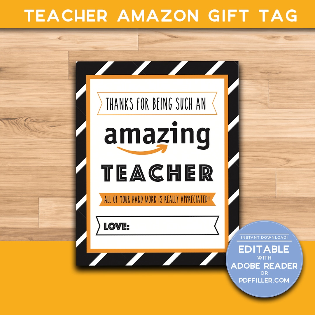 Amazon Teacher Appreciation Gift Tags - Amazon Amazing Goody Bag Tag ...