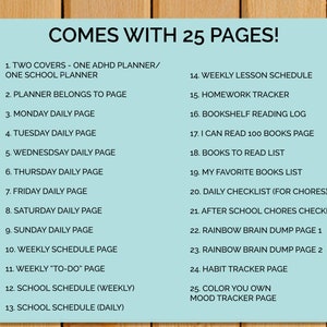 Kids Adhd/school Planner and Organizer - 25 Pages! - 8.5x11 ...