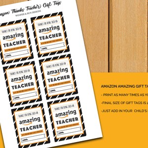 Amazon Teacher Appreciation Gift Tags - Amazon Amazing Goody Bag Tag ...