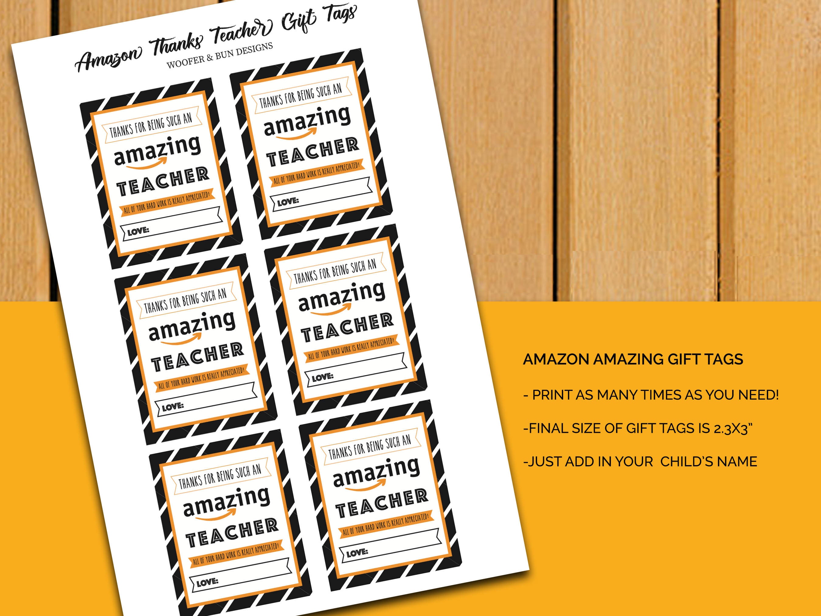 Amazon Teacher Appreciation Gift Tags Amazon Amazing Goody - Etsy