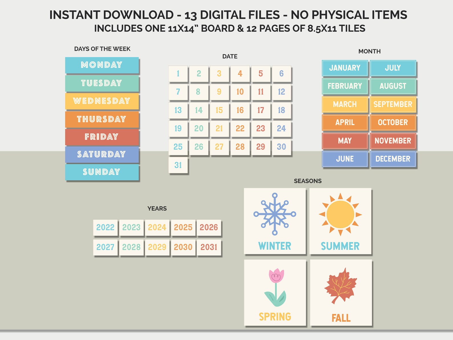 Circle Time Morning Board Printable Homeschool Calendar - Etsy