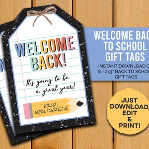 Welcome Back to School Gift Tags INSTANT Download - Etsy
