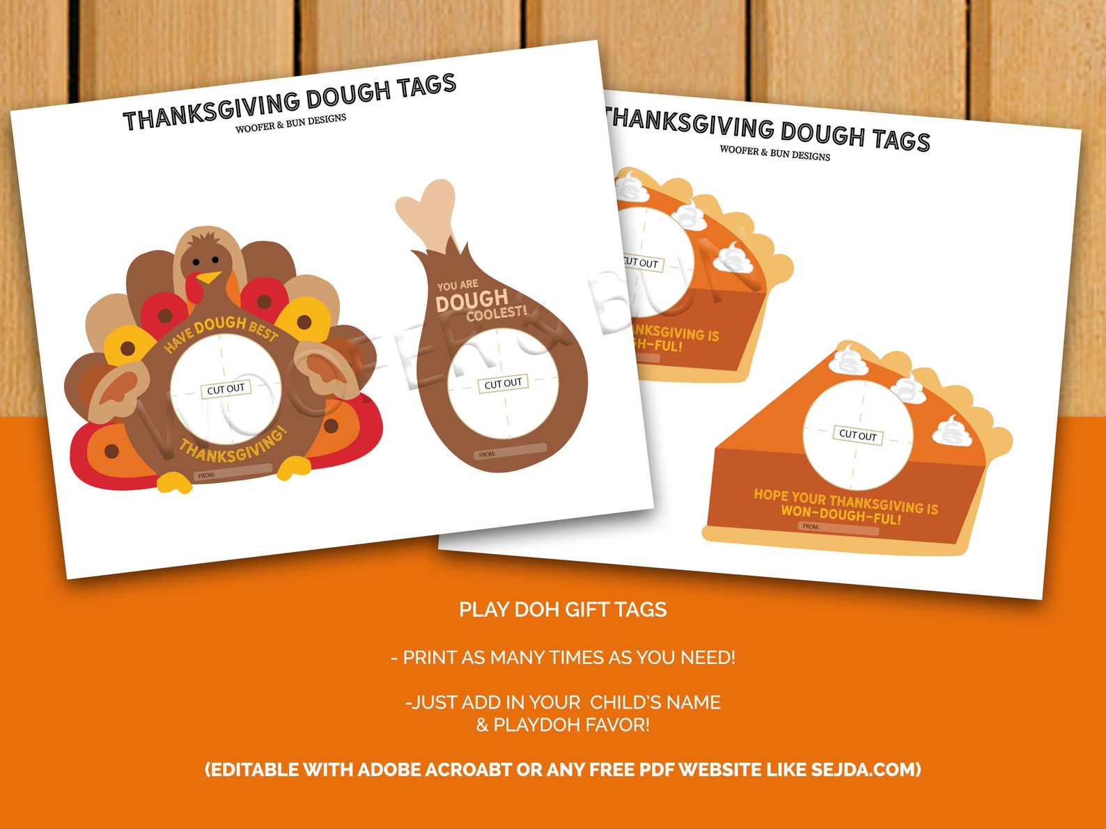 Thanksgiving Playdough Gift Tag, Thankful Gift Tag, Non Candy Treat ...