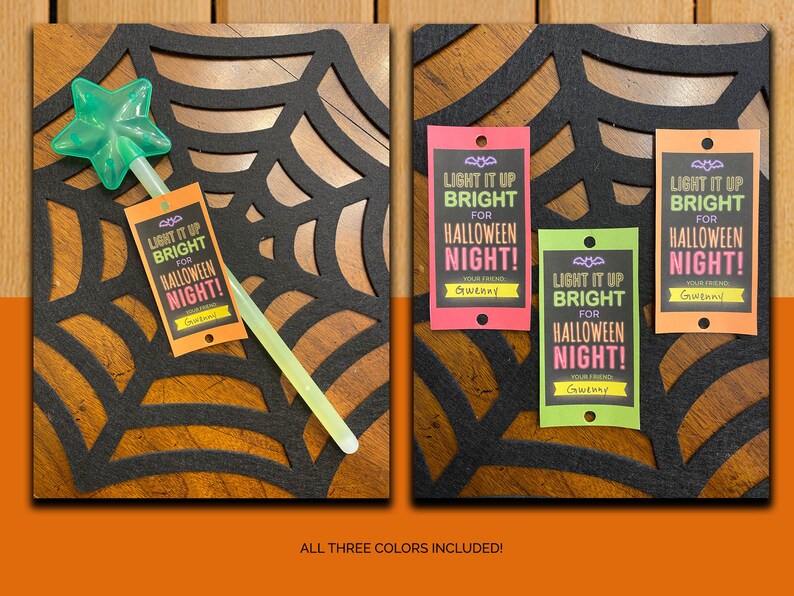 Glow Stick Good Bag Tags - Glowstick Bracelet Favor Tags - INSTANT ...