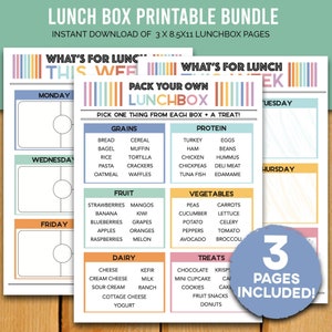 Kids Meal Planner Kids Lunch Ideas Printable School Lunch Meal Planner ...