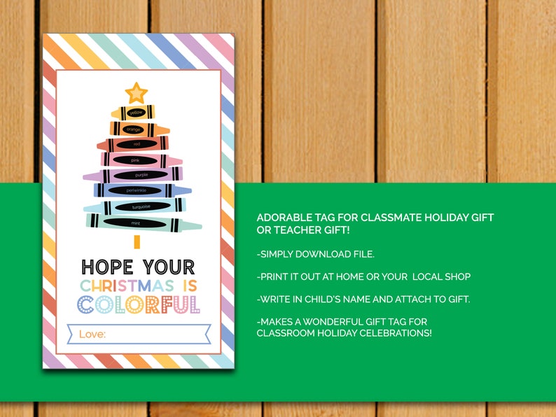 Christmas Teacher Gift Tag - Holiday Classroom Tag - Winter Break ...