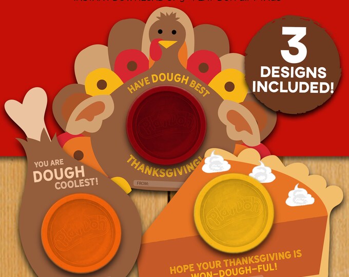 Thanksgiving Playdough Gift Tag, Thankful Gift Tag, Non Candy Treat ...
