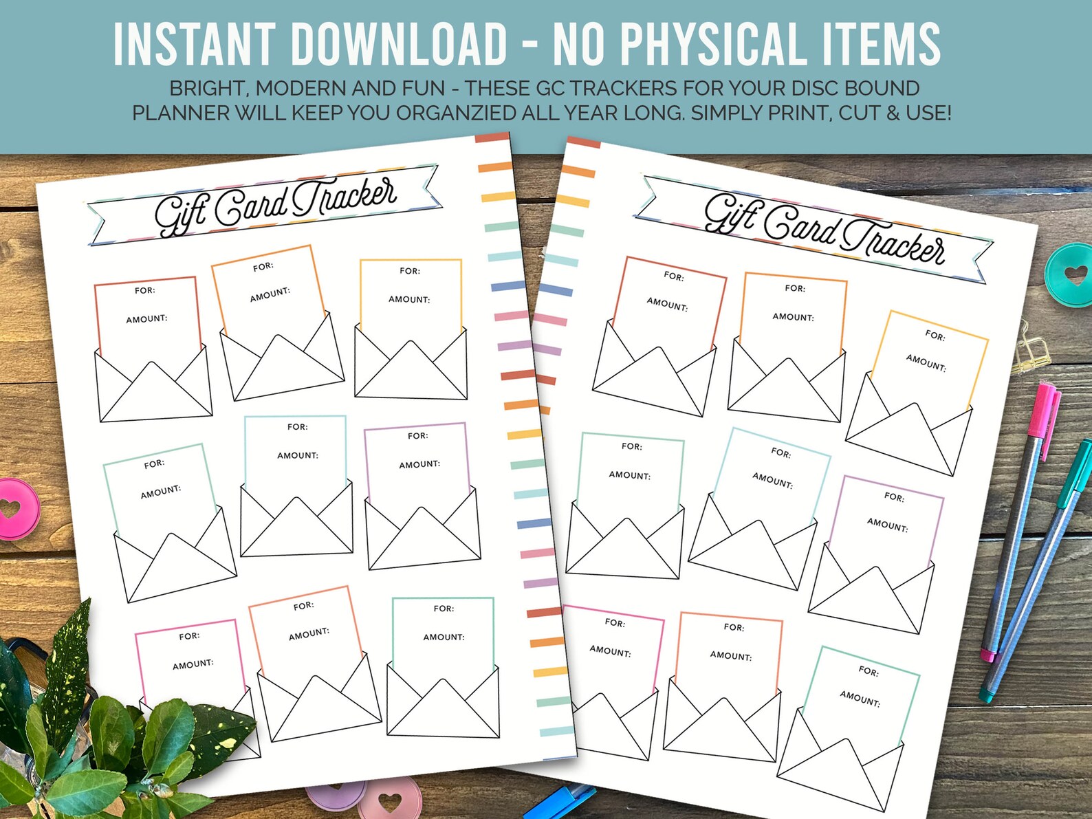 Gift Card Tracker Printable Happy Planner Classic 7x9.25 Printable GC ...