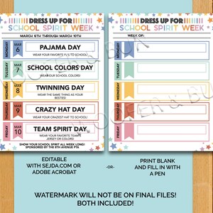 School Spirit Planner & Template - 8.5x11 - Elementary Teacher PTA PTO ...