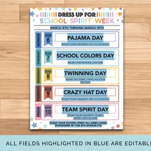 School Spirit Planner & Template - 8.5x11 - Elementary Teacher PTA PTO ...