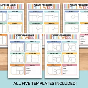 Bento Box Lunch Templates - 5 Layouts Included! - Yumbox, Bentgo ...