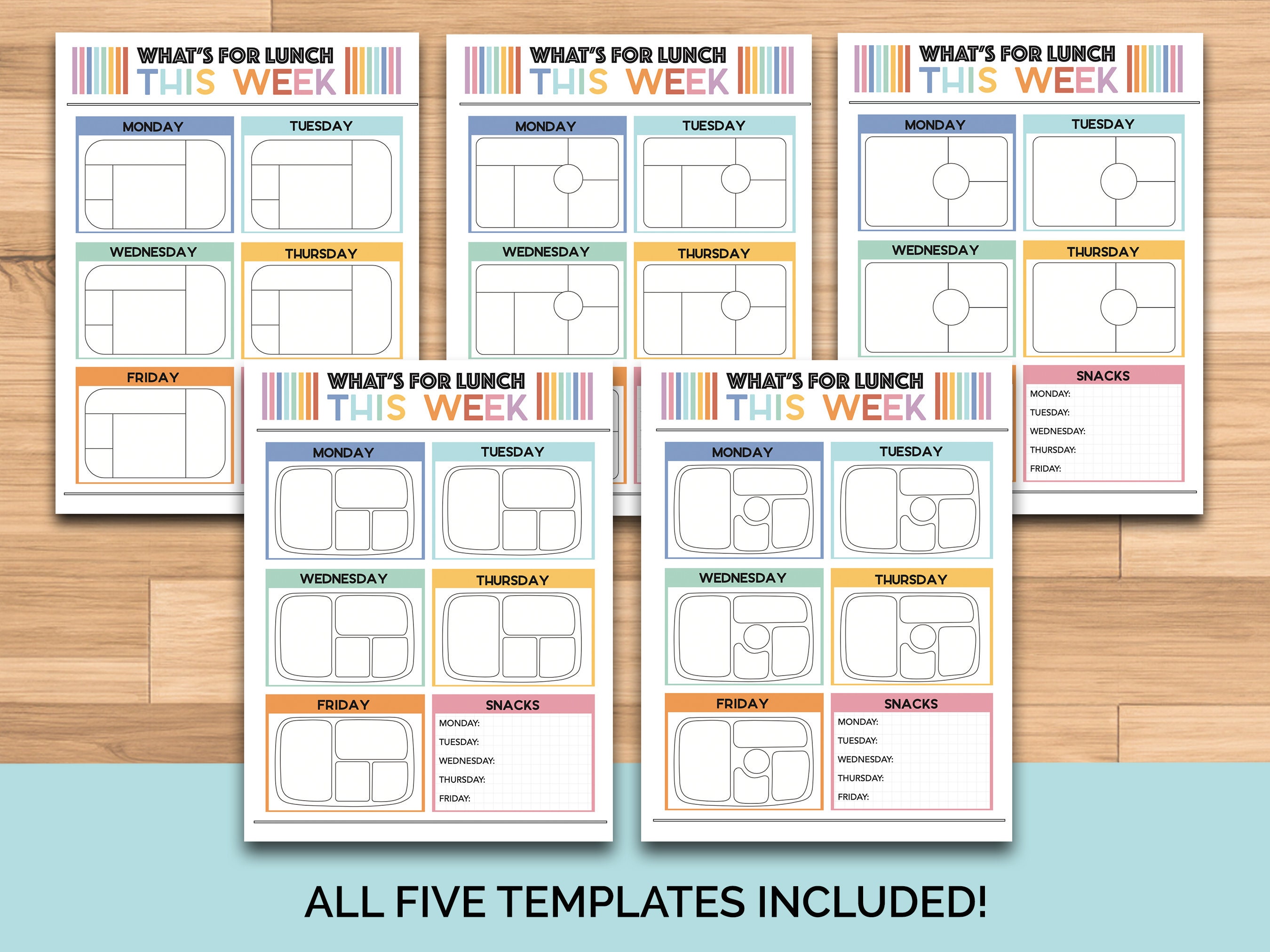 Bento Box Lunch Templates - 5 Layouts Included! - Yumbox, Bentgo ...