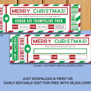 KIDS Holiday Ticket Template - Christmas Concert Template - Xmas Gift ...