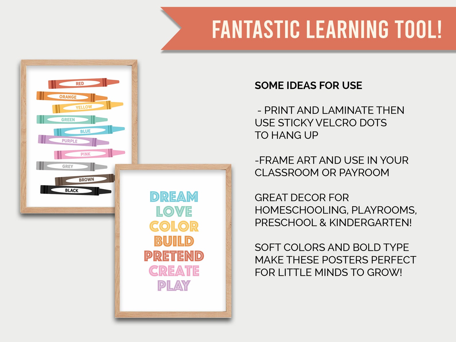 Growth Mindset Art for Playroom & Classroom - Crayon Poster - Positive ...