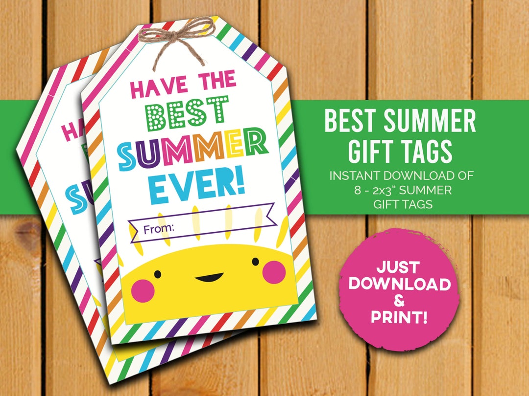 Summer Gift Tags for Class - Goody Bag End of Year Tags - Classmate ...