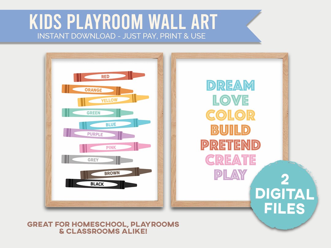 Growth Mindset Art for Playroom & Classroom - Crayon Poster - Positive ...