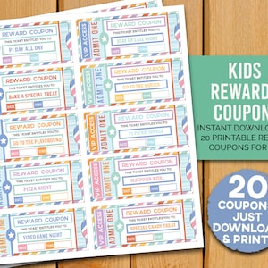 Kids Reward Coupons, Reward Bucks, Chore Coupons, Mom Bucks, Printable ...