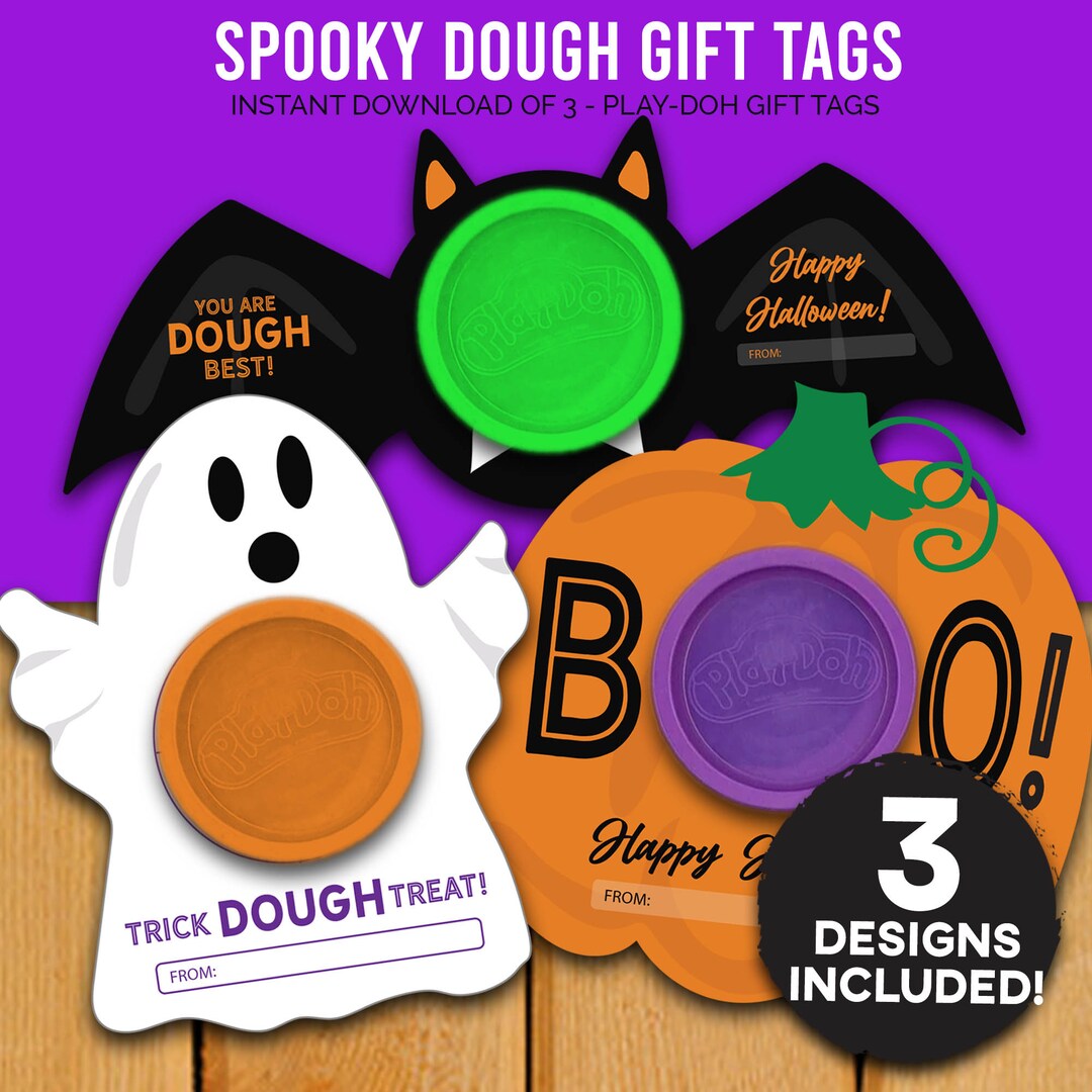 Halloween Playdough Gift Tag, Halloween Gift Tag, Non Candy Halloween ...
