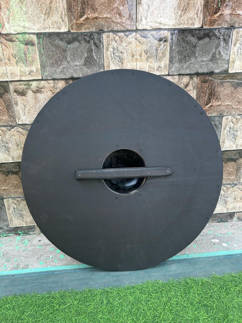 Medieval Wooden Round Shield Viking Warrior Black Crow Wall Decorative ...