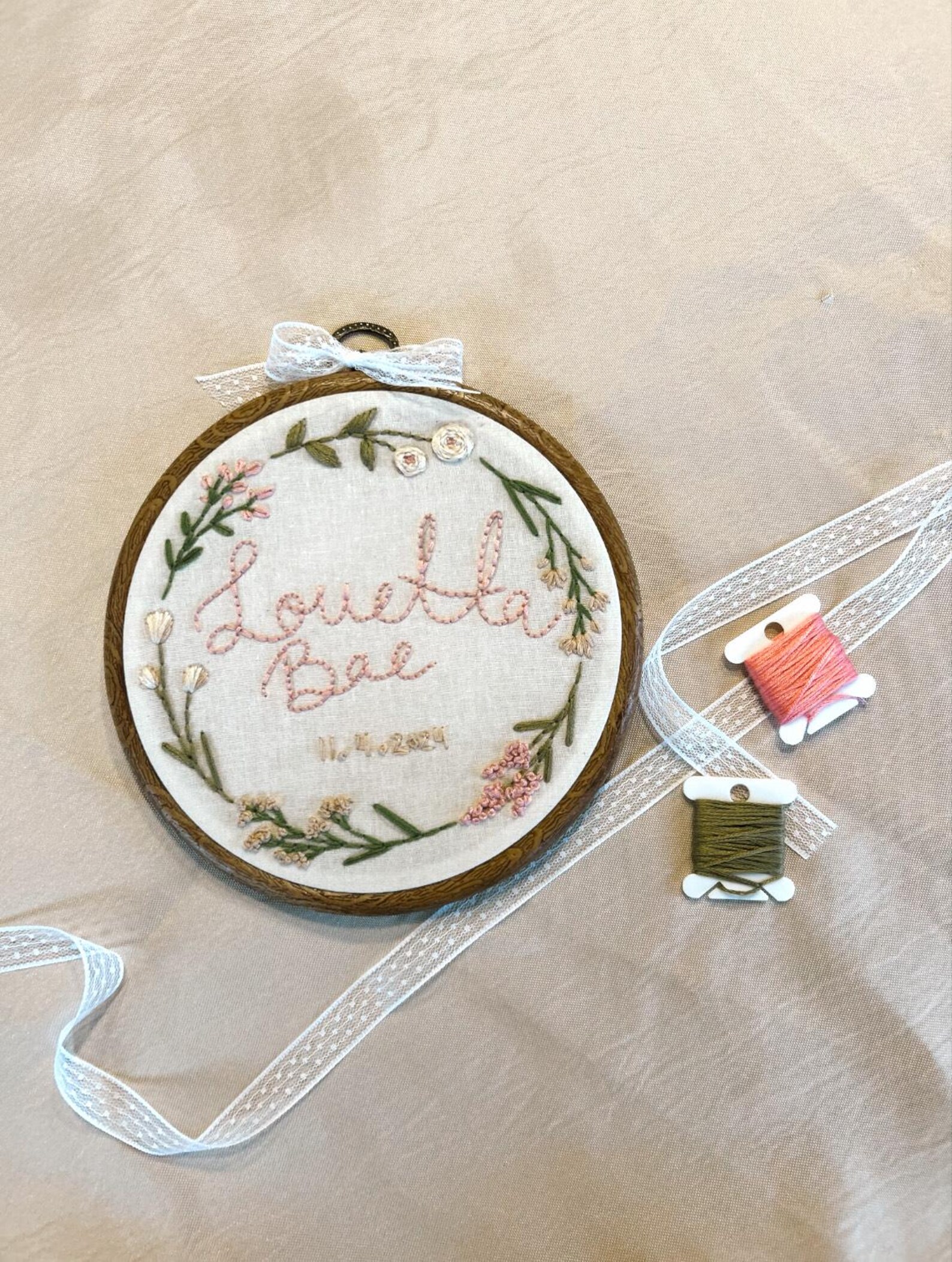 Custom Name Embroidery Hoop, Embroidery Hoop Art, Baby Name ...