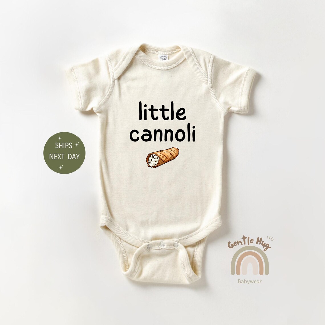 Little Cannoli Baby Bodysuit, Pastry Baby Bodysuit, Funny Baby Bodysuit ...