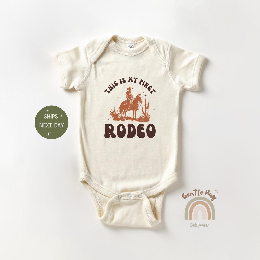 This is My First Rodeo Baby Onesie®, Retro Rodeo Bodysuit, Cowboy Baby ...