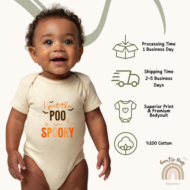 I Put the Poo in Spooky Baby Onesie®, Funny Halloween Baby Bodysuit ...