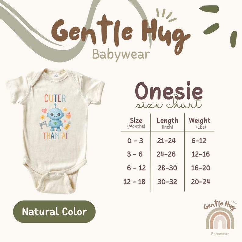 Cuter Than AI Baby Bodysuit, Funny Robot Baby Bodysuit, Geeky Tech Baby ...
