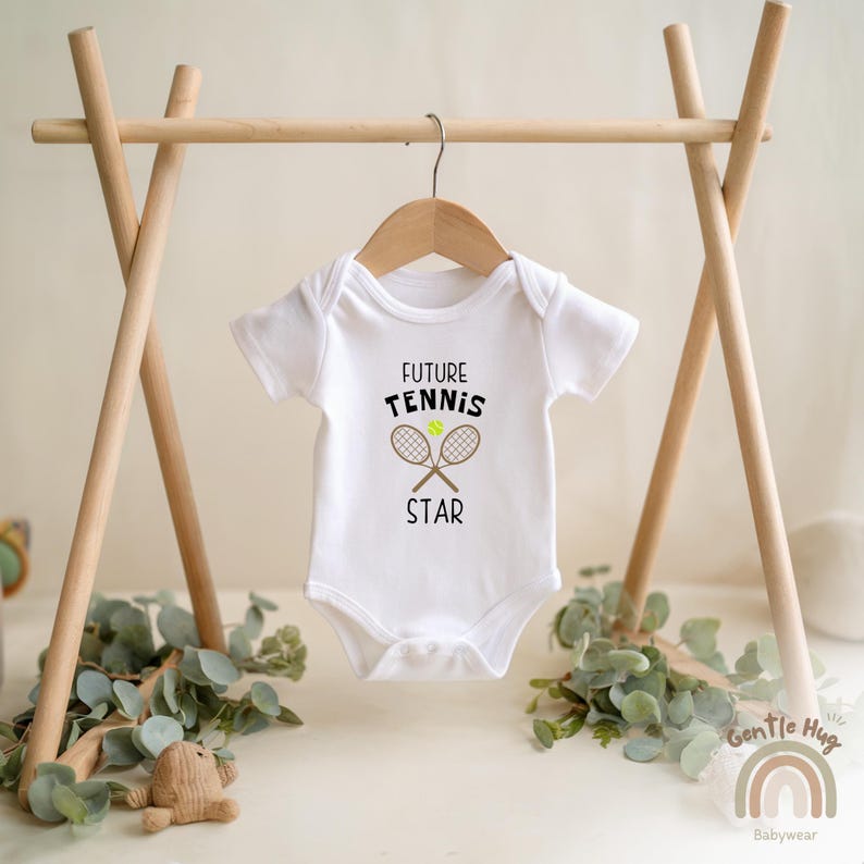 Future Tennis Star Baby Bodysuit, Funny Sports Baby Apparel, Cute Baby ...
