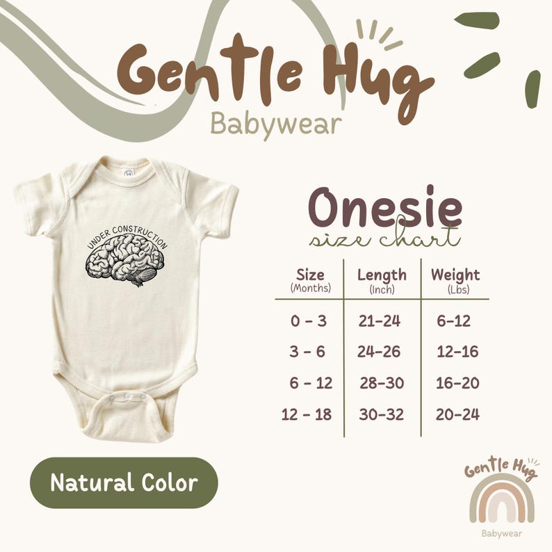 Under Construction Baby Bodysuit, Funny Baby Apparel, Brain Apparel ...