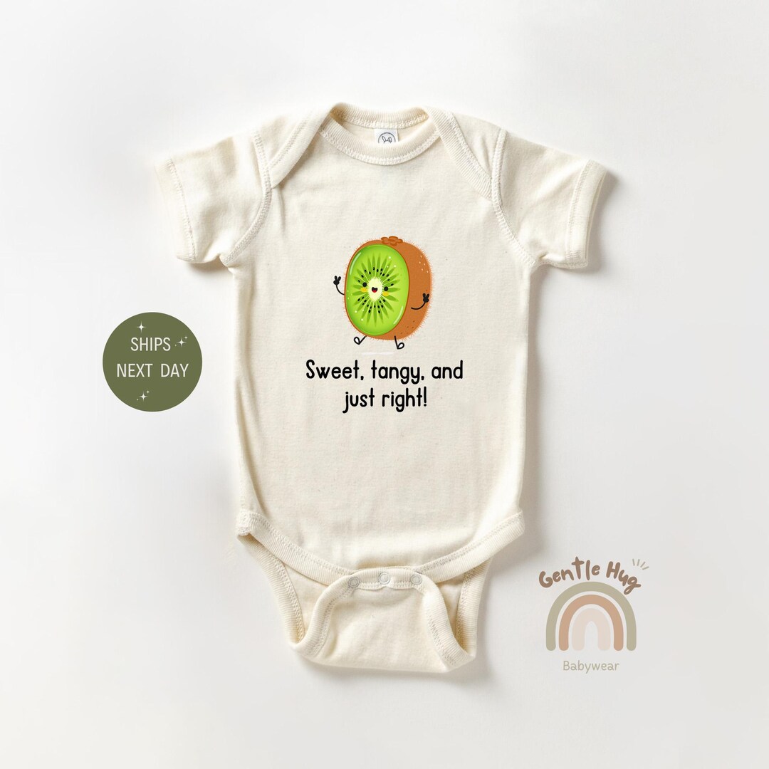 Sweet & Zesty Kiwi Baby Onesie®, Funny Fruit Baby Outfit, Natural ...