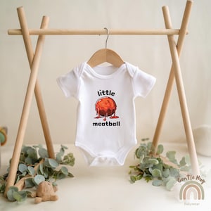 Little Meatball Baby Bodysuit - Funny Food Baby Bodysuit - Cute Baby ...